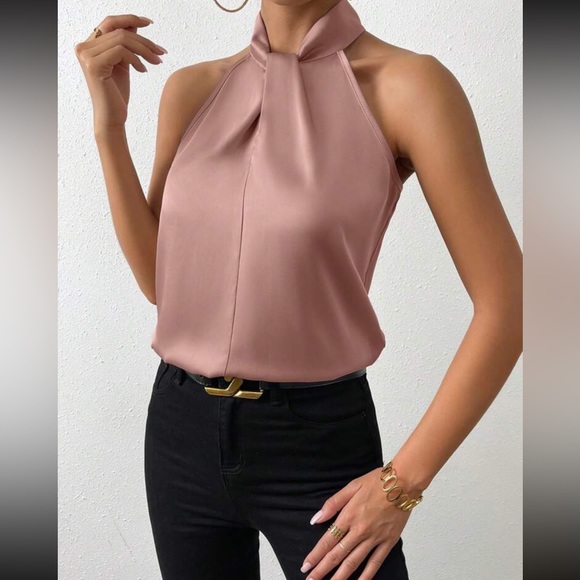 Tops | Luxe Satin Halter Top | Poshmark